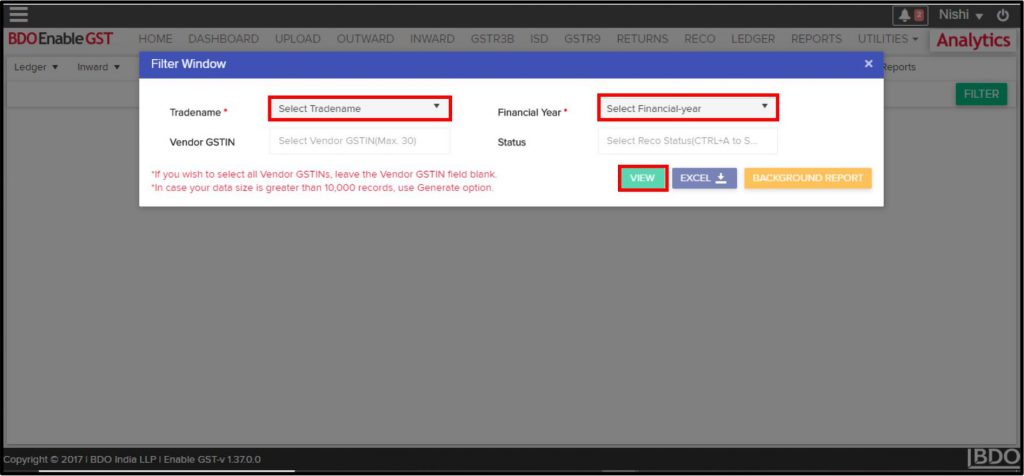 ISD Invoice Reco Report Process